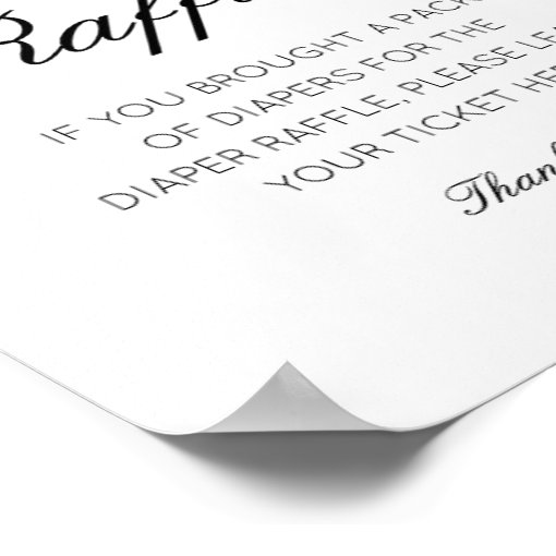 Editable Diaper Raffle Baby Shower Sign Printed | Zazzle