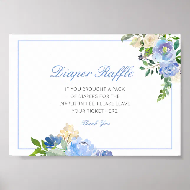Editable Diaper Raffle Baby Shower Sign Printed | Zazzle