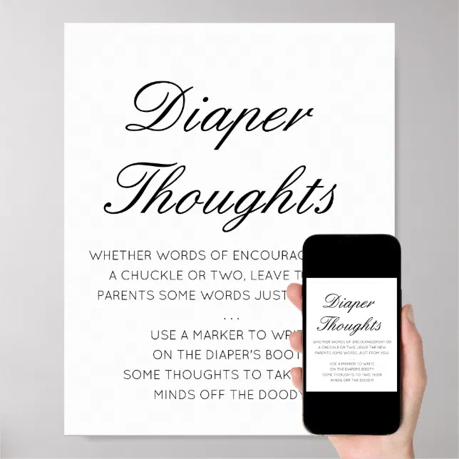 Editable Diaper Thoughts Sign, Late Night Diaper Poster | Zazzle