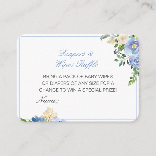 Editable Diapers Wipes Raffle Baby Shower Inserts | Zazzle