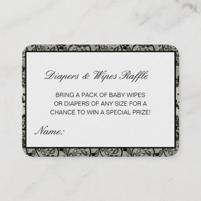 Editable Diapers Wipes Raffle Baby Shower Inserts | Zazzle