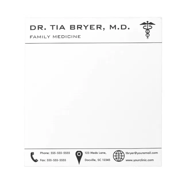 Editable Doctor Nurse Medical Personalized Notepad | Zazzle