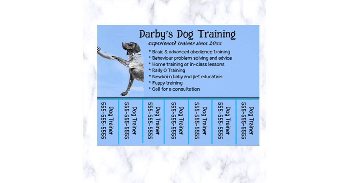 Editable Dog Trainer Phone Number Flyer | Zazzle