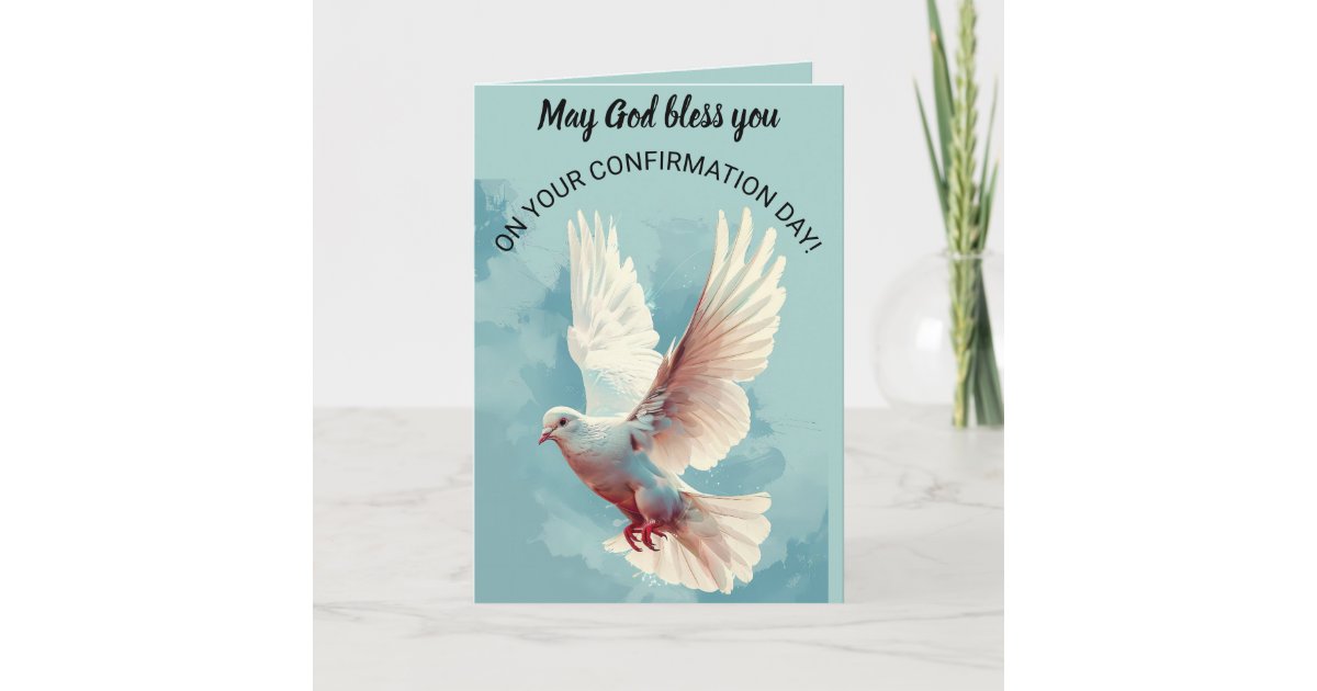 Editable Dove Religious Confirmation Day Card | Zazzle