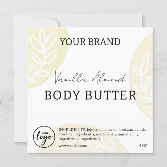 Editable Downloadable Body Butter Labels Invitation | Zazzle