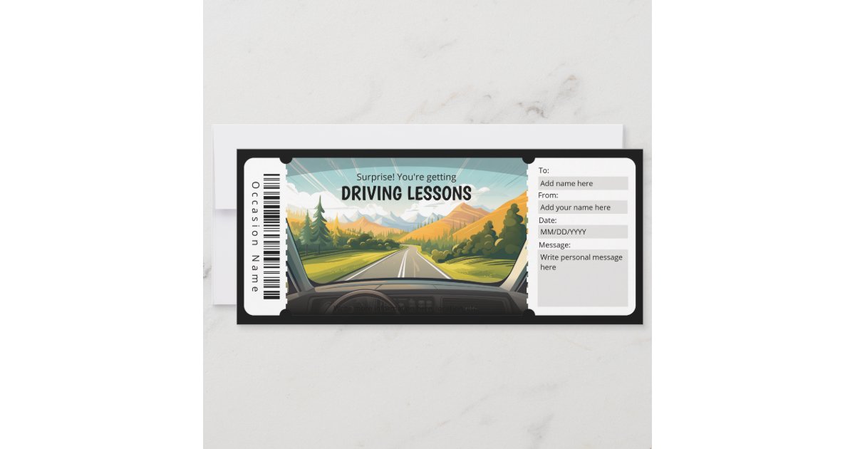 Editable Driving Lessons Gift Certificate Template | Zazzle