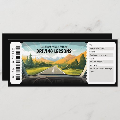 Editable Driving Lessons Gift Certificate Template | Zazzle