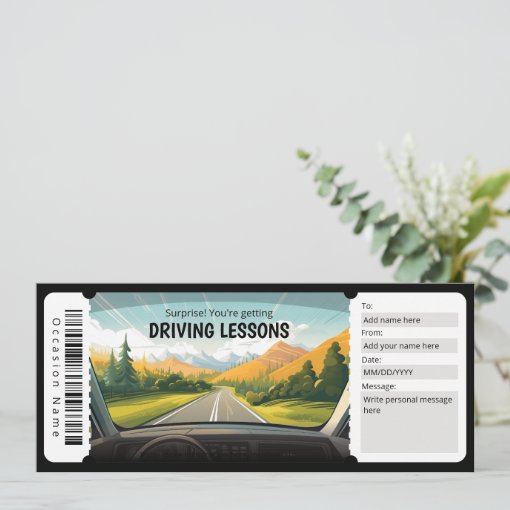 Editable Driving Lessons Gift Certificate Template | Zazzle