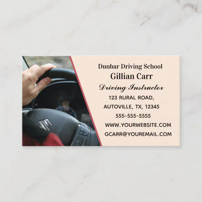 Editable Driving School Instructor Business Card | Zazzle