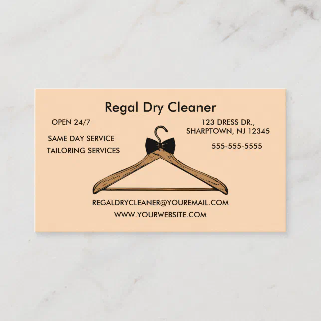 Editable Dry Cleaning Business Card | Zazzle