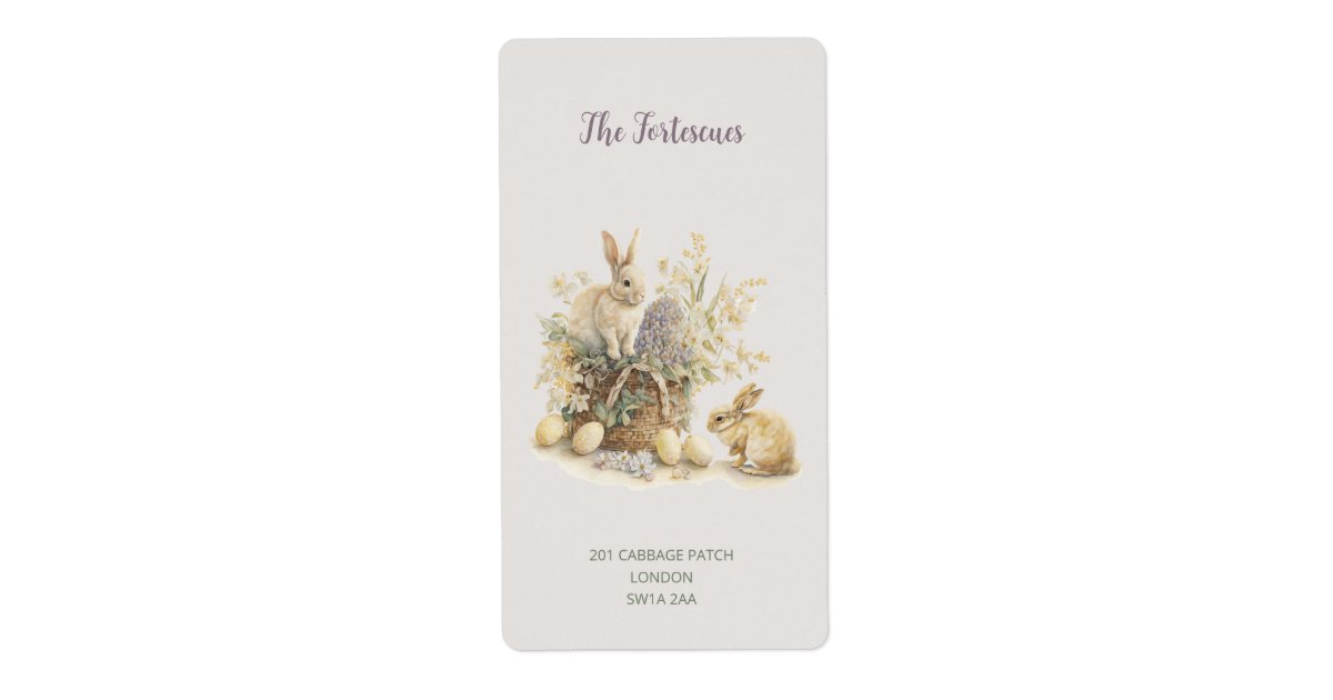 Editable Easter Bunny Label | Zazzle