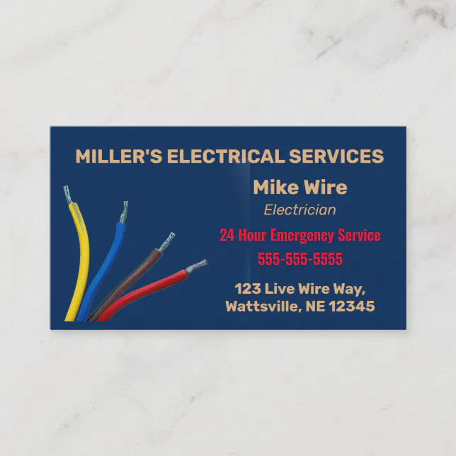 Editable Electrician Business Card | Zazzle