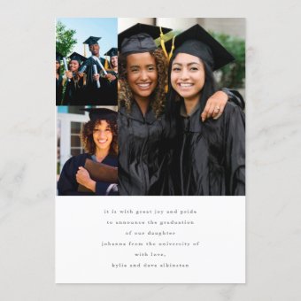 Editable Elegant Text Photo University Graduation Announcement | Zazzle