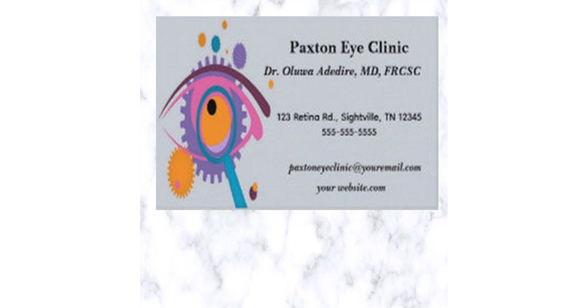 Editable Eye Clinic Business Card | Zazzle