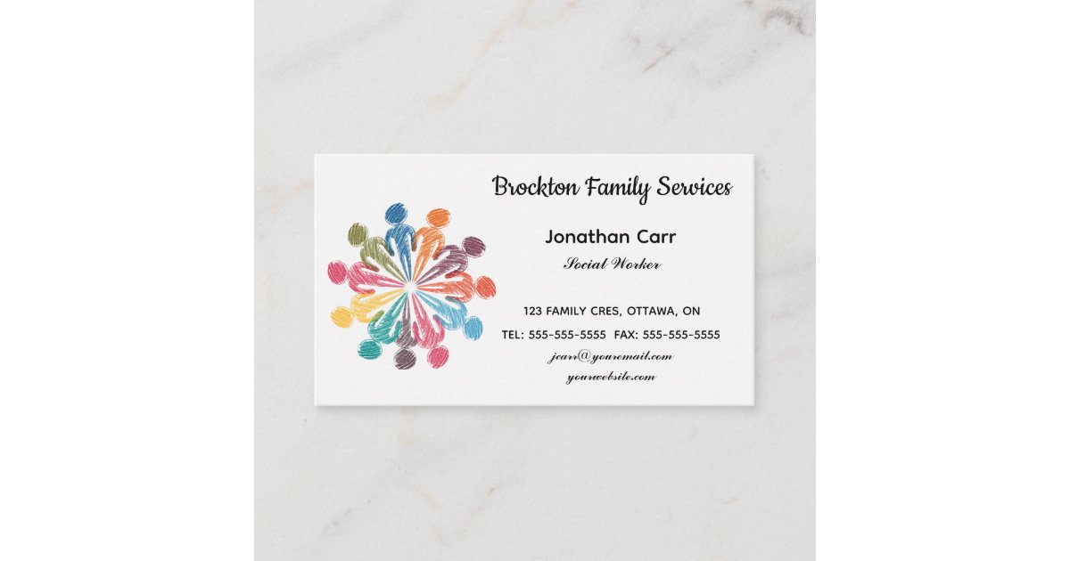 Editable Family Social Worker Business Card | Zazzle