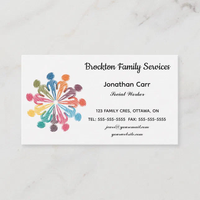 Editable Family Social Worker Business Card | Zazzle