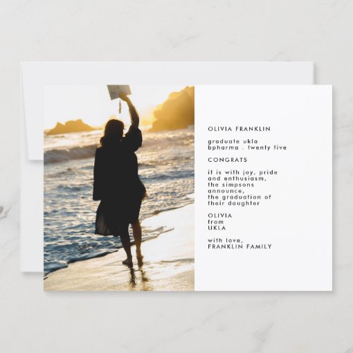 Editable FANCY Script Graduate MULTI PHOTO GRAD Announcement | Zazzle