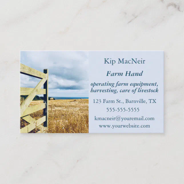 Editable Farm Hand Business Card | Zazzle