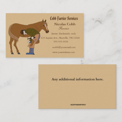Editable Farrier Blacksmith Business Card | Zazzle