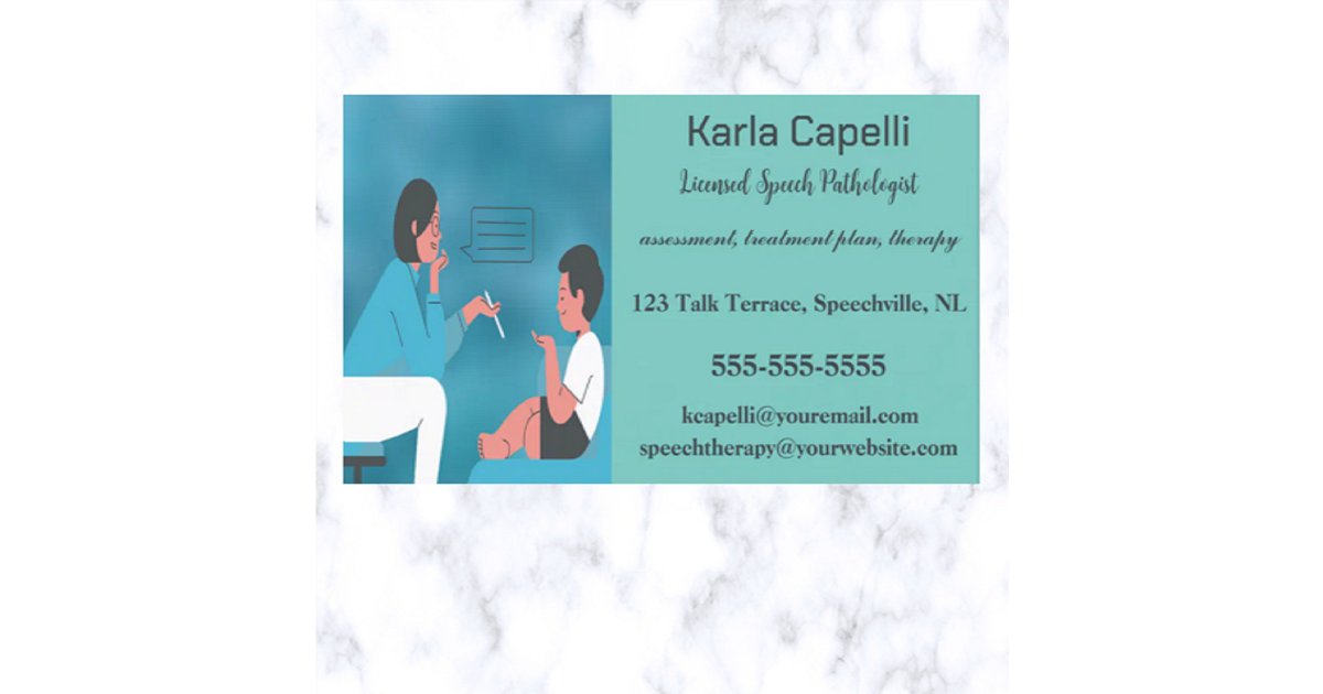 Editable Female Speech Therapist Pathologist Business Card | Zazzle