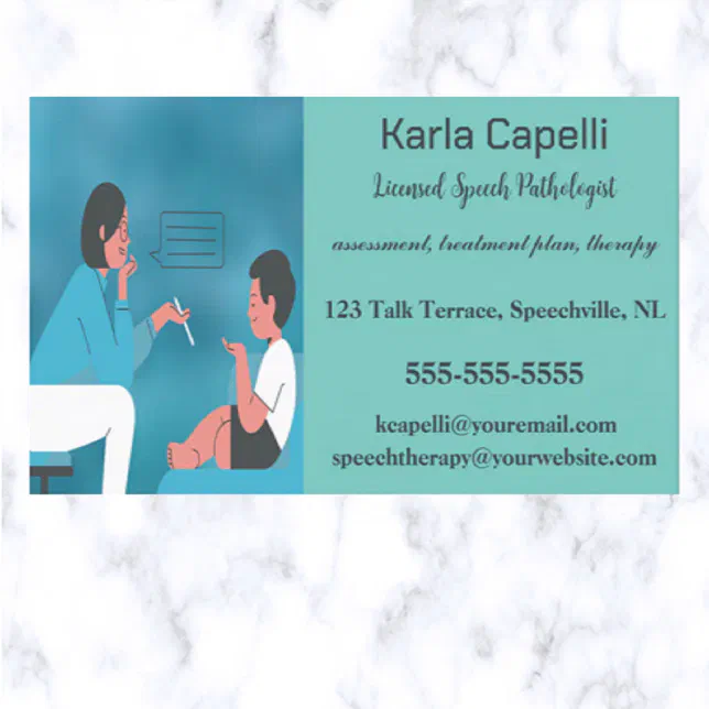 Editable Female Speech Therapist Pathologist Business Card | Zazzle