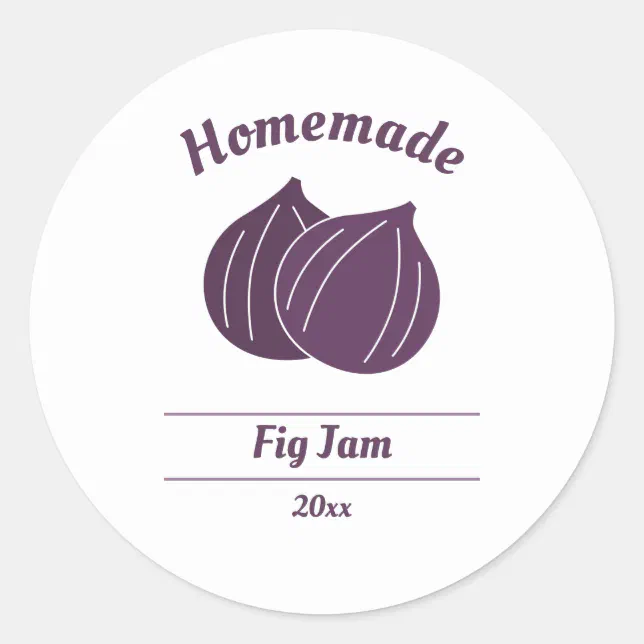 Editable Fig Jam Label Sticker | Zazzle