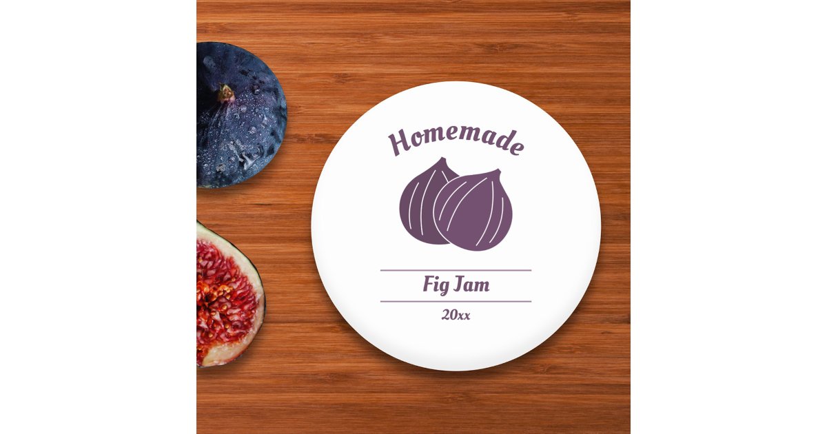 Editable Fig Jam Label Sticker | Zazzle