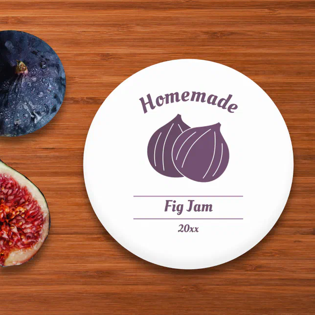 Editable Fig Jam Label Sticker | Zazzle