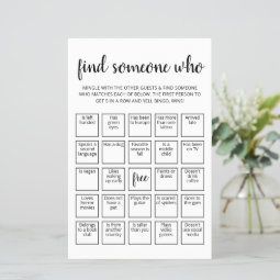 Editable Find Someone Who Game Bingo game | Zazzle