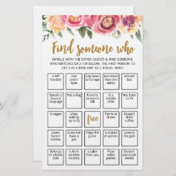 Editable Find Someone Who Game Bingo game | Zazzle