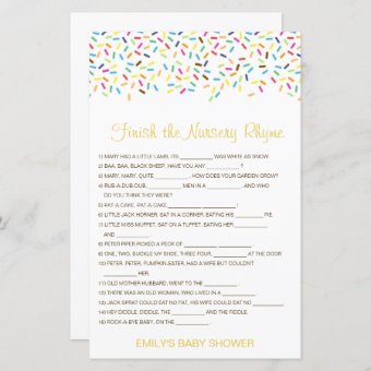 Editable Finish the Nursery Rhyme with Answer | Zazzle