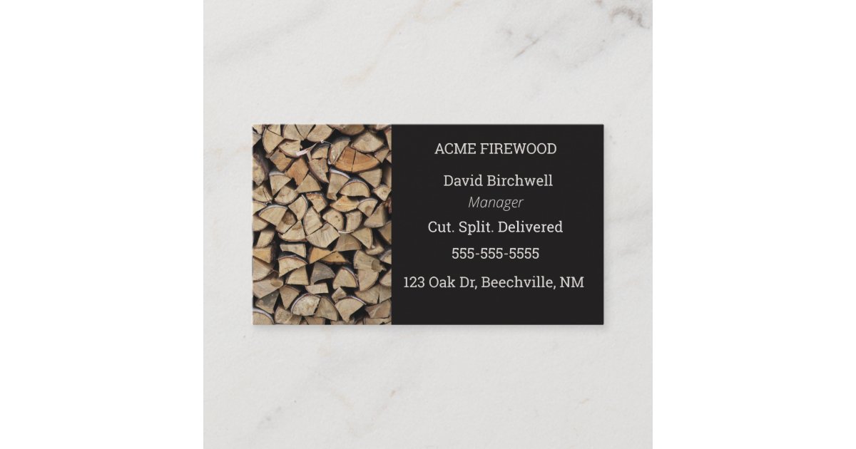 Editable Firewood Business Card | Zazzle