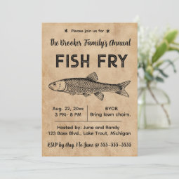 Editable Fish Fry Invitation Card | Zazzle