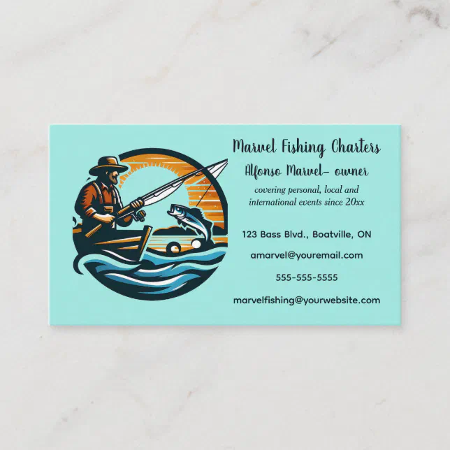 Editable Fishing Charter Business Card | Zazzle