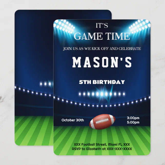 Editable Football Birthday Invitation | Zazzle