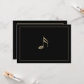 Editable Formal Black Gold Music Note Gold Border Card | Zazzle