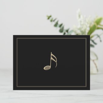 Editable Formal Black Gold Music Note Gold Border Card | Zazzle