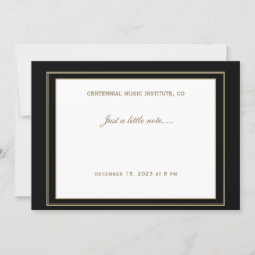 Editable Formal Black Gold Music Note Gold Border Card | Zazzle