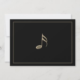 Editable Formal Black Gold Music Note Gold Border Card | Zazzle