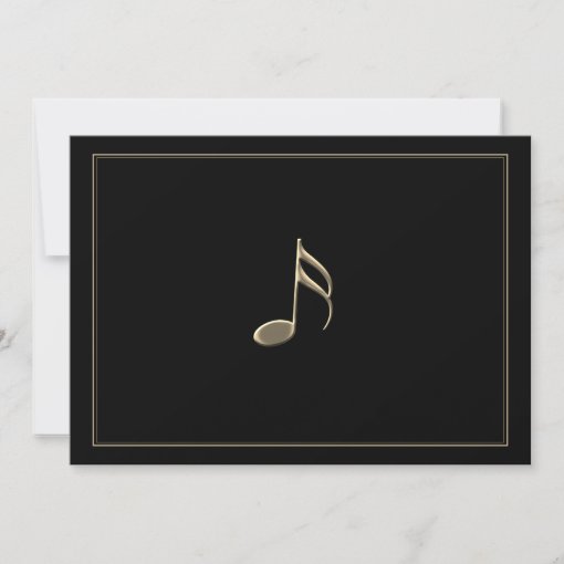 Editable Formal Black Gold Music Note Gold Border Card | Zazzle