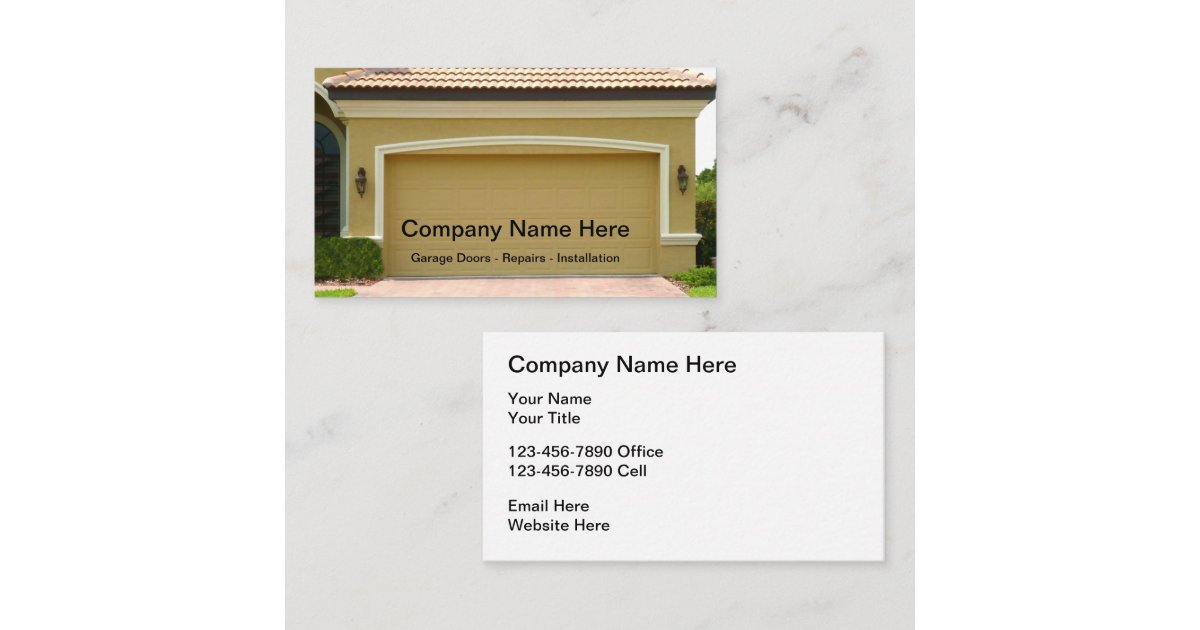 Editable Garage Door Modern Business Cards | Zazzle