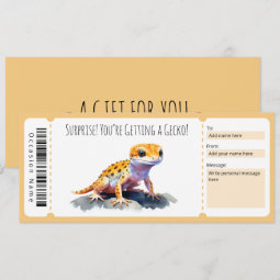 Editable Gecko Gift Certificate for lizard lovers Invitation | Zazzle
