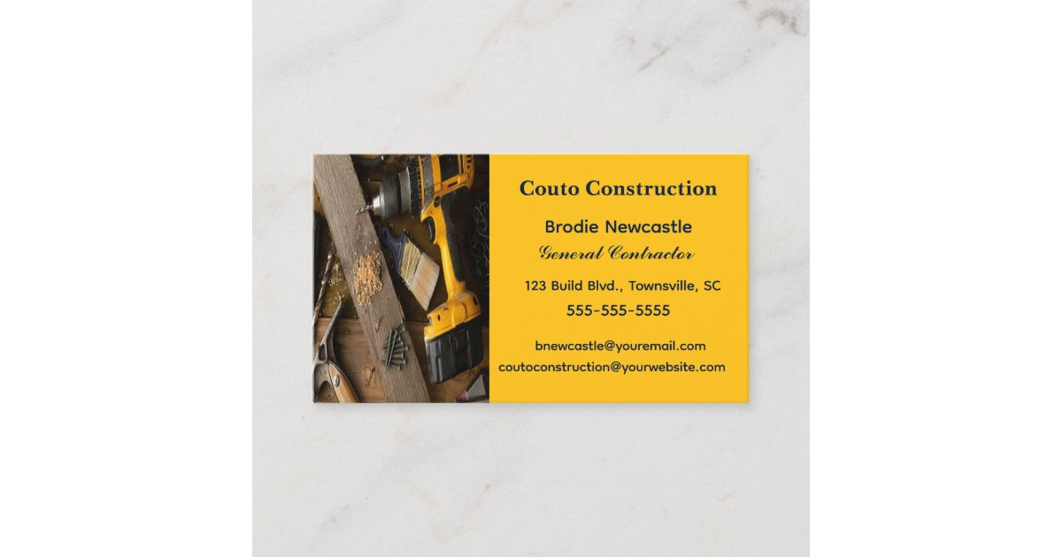 Editable General Contractor Business Card | Zazzle
