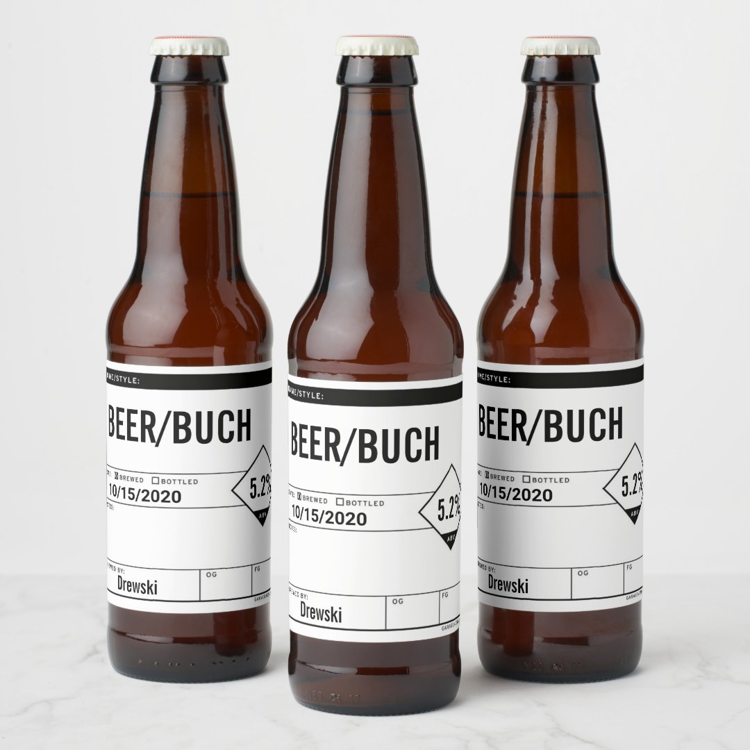 Editable Generic Beer Bottle Label Stickers | Zazzle