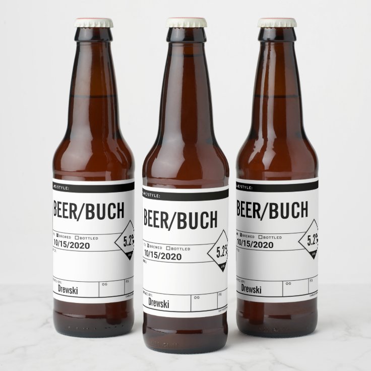 Editable Generic Beer Bottle Label Stickers | Zazzle