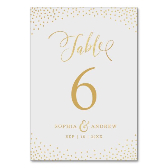 Editable glam faux gold glitter table number | Zazzle.com
