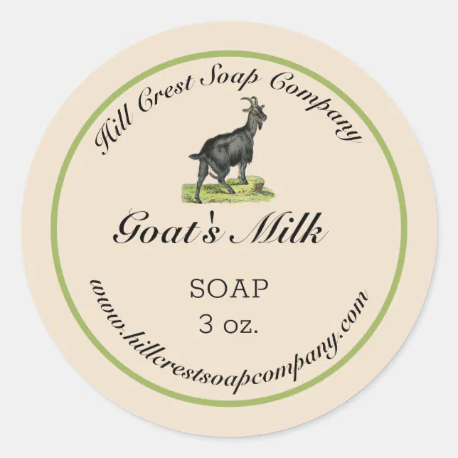 Editable Goat's Milk Soap Sticker | Zazzle