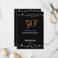Editable Gold and Black confetti 50th birthday Program | Zazzle