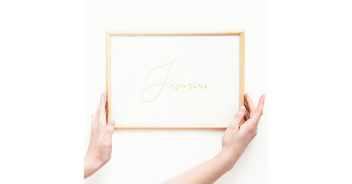 Editable Gold Calligraphy Text | Names Foil Prints | Zazzle
