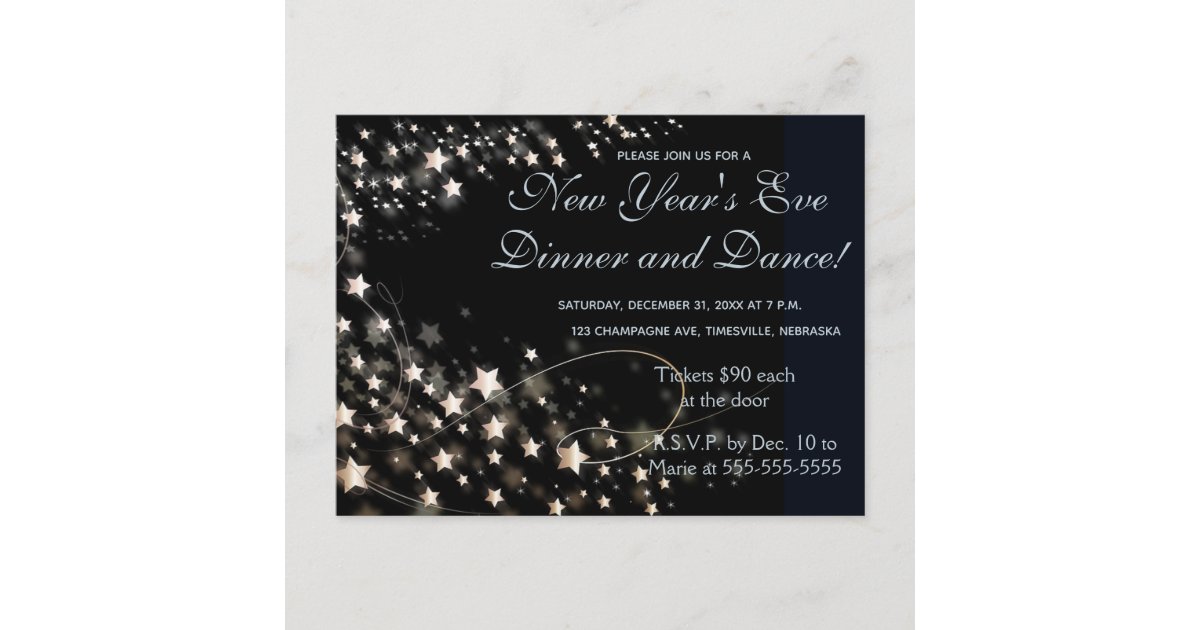 Editable Gold Floating Stars Invitation | Zazzle
